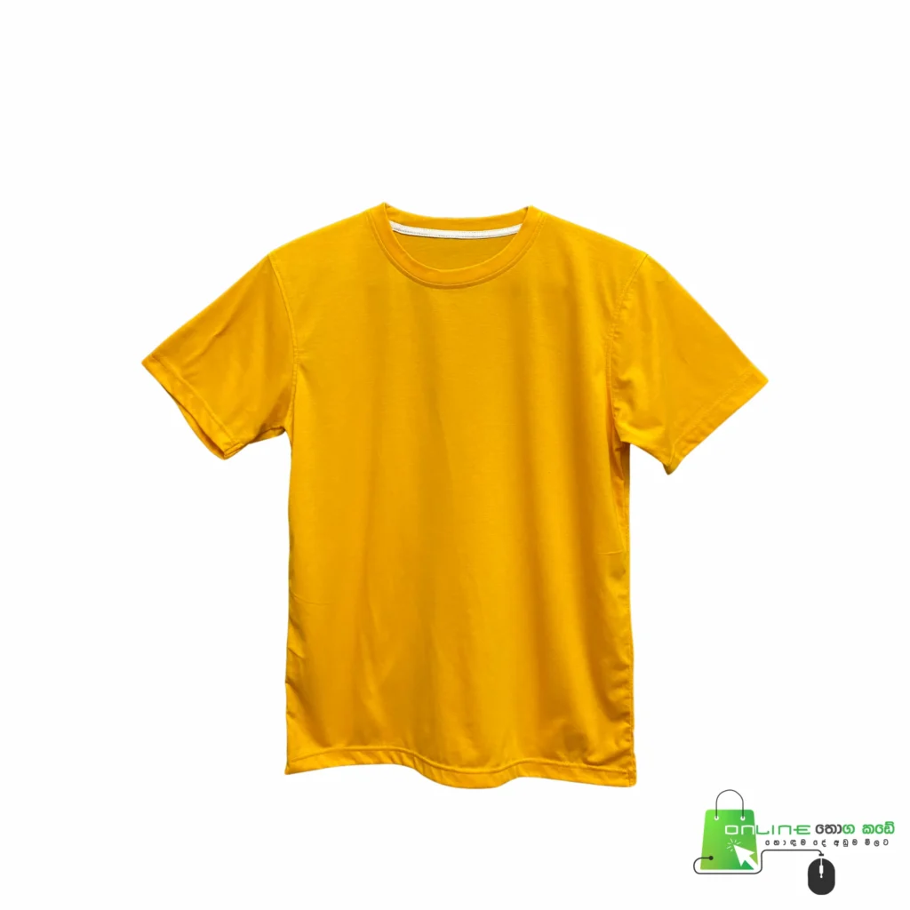Golden Yellow Unisex Crew Neck Plain Color T-Shirt - Onlinethogakade