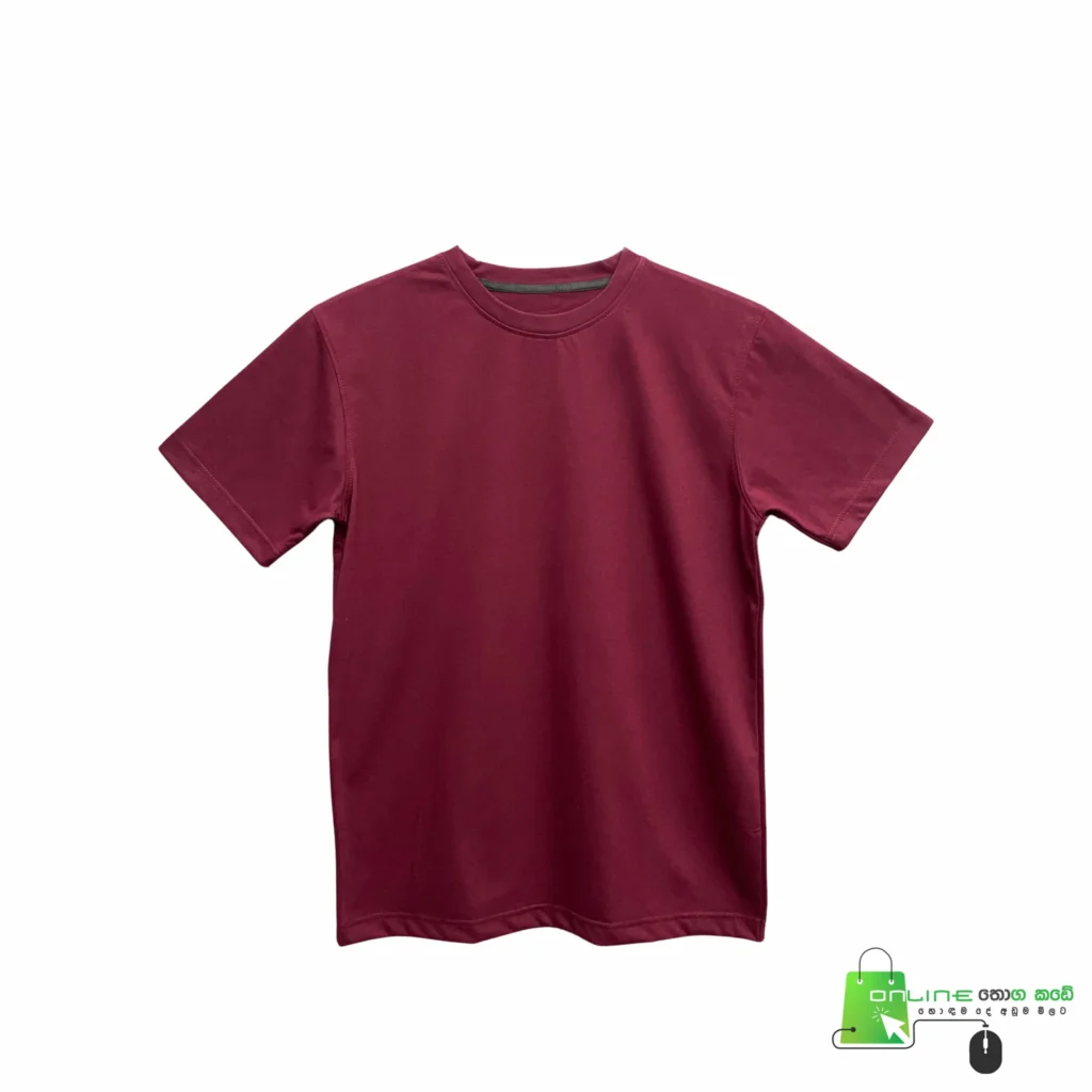 Maroon Unisex Crew Neck Plain Color T-Shirt - Onlinethogakade
