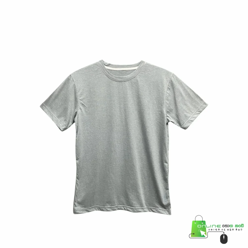 Light Ash Marl Unisex Crew Neck Plain Color T-Shirt - Onlinethogakade