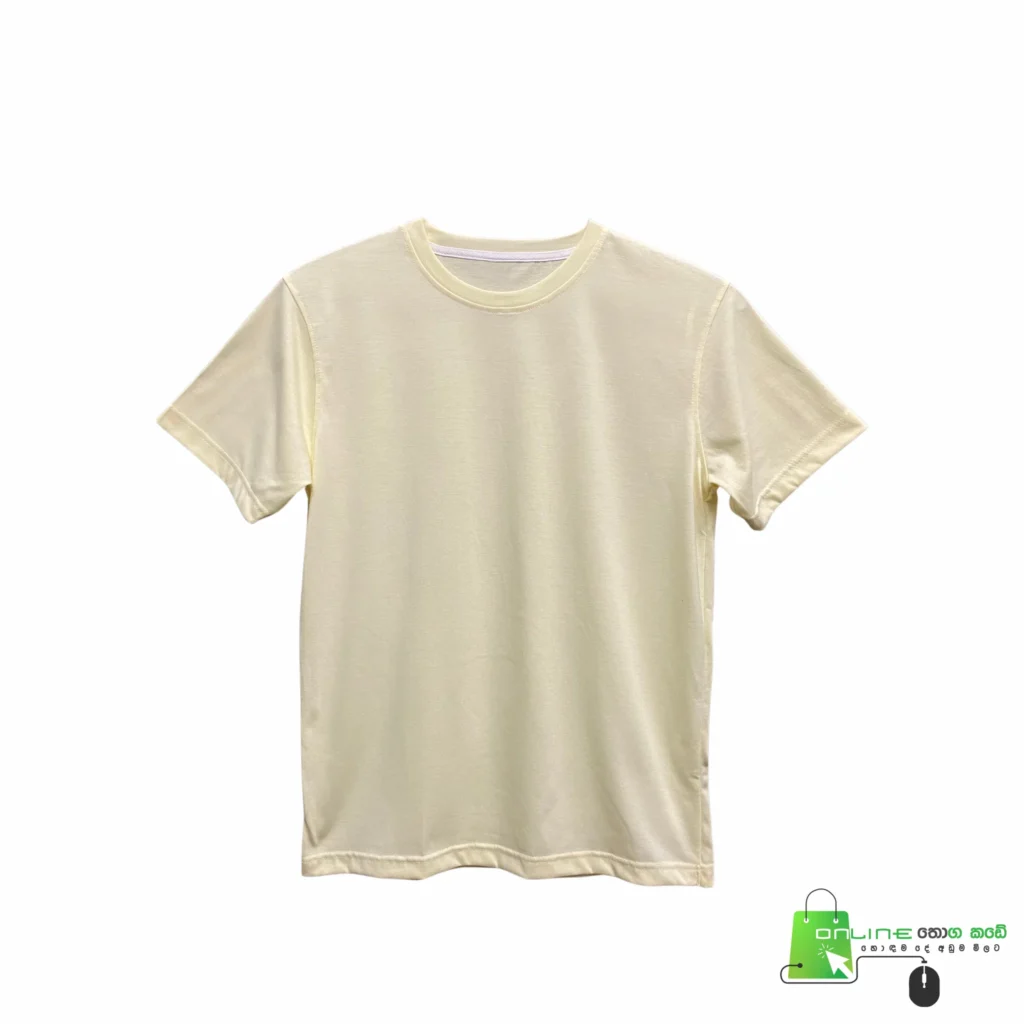 Light Cream Unisex Crew Neck Plain Color T-Shirt - Onlinethogakade