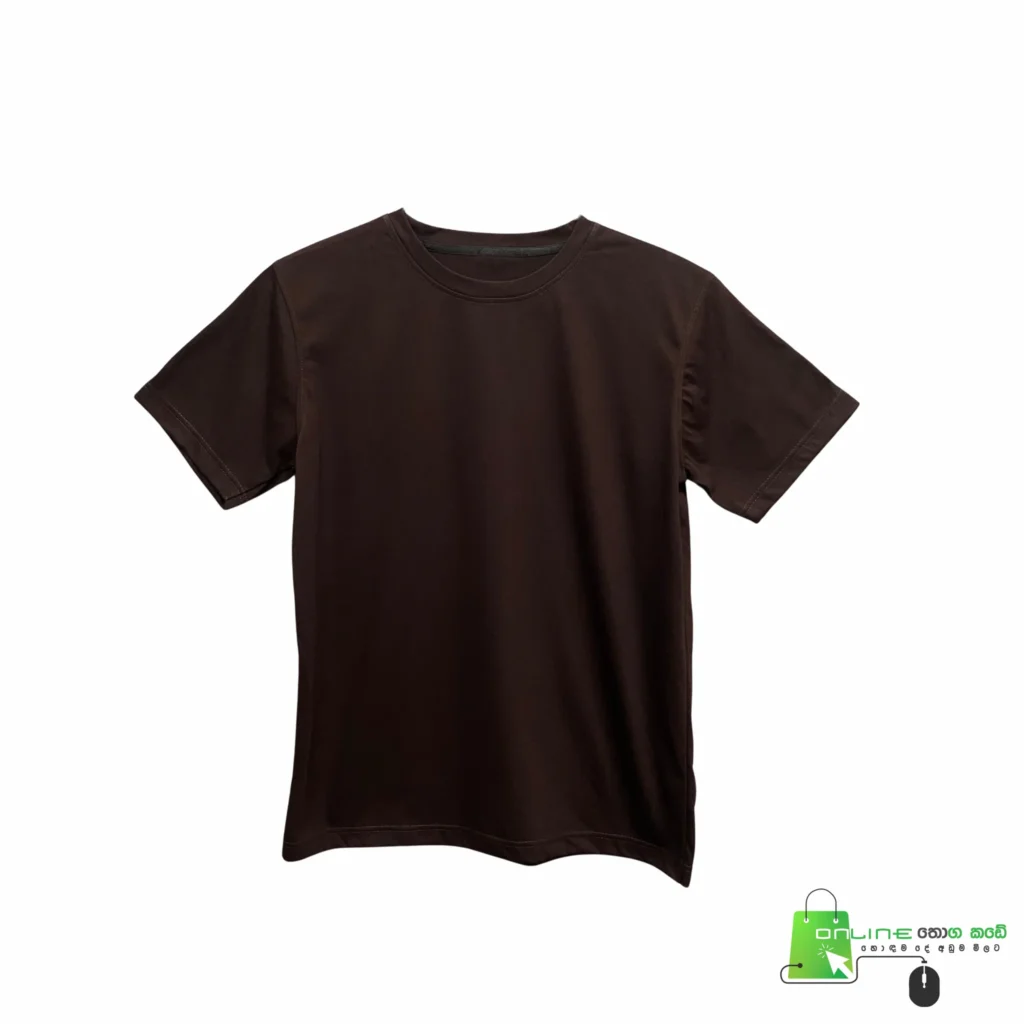 Coffee Brown Unisex Crew Neck Plain Color T-Shirt - Onlinethogakade